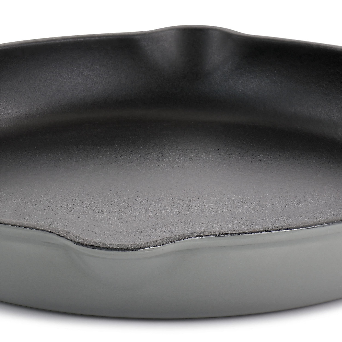 MegaChef Round 10.25 Inch Enameled Cast Iron Skillet in Gray