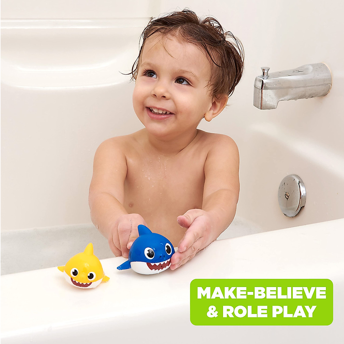 Pinkfong Baby Shark Bath Squirters 2 Pack, Baby Shark & Daddy Shark