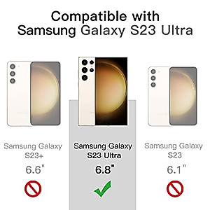 JETech Case for Samsung Galaxy S23 Ultra 5G 6.8-Inch, Non-Yellowing Shockproof Bumper Protective Phone Cover, Anti-Scratch Hard PC Back (Clear)