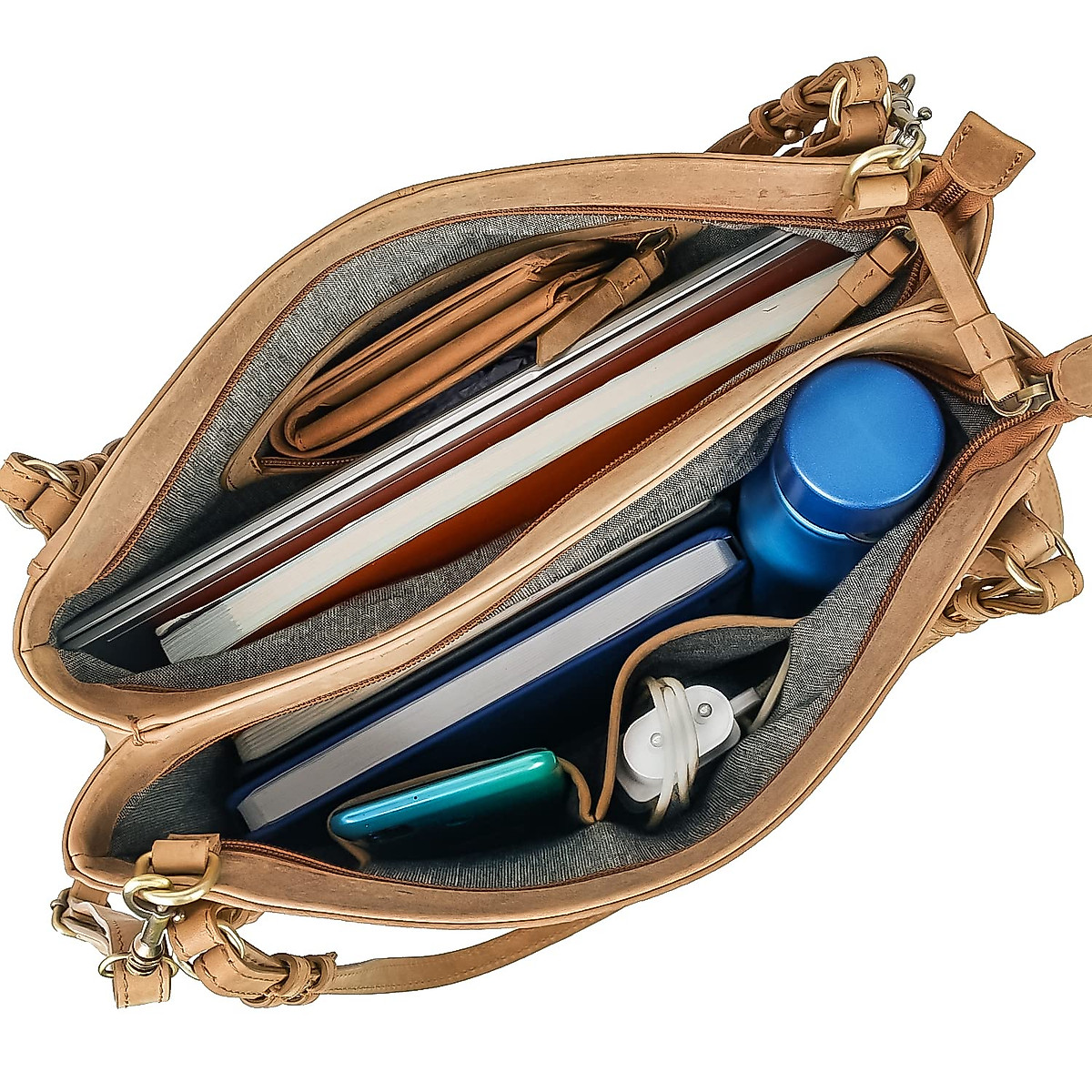 MARC PETER Hana Tan Hunter Leather Hobo Bag for Women | Top Handle Satchel | Women Fashion Shoulder Bag