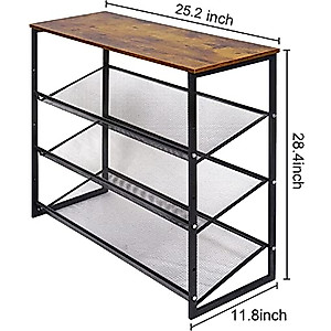 Garden 4 you 2PC 4-Tiers Shoe Storage Freestanding Organizer Modern 25.2 IN Tilting Adjustable Shoe Rack, Stable, Durable For High Heels, Entryways, Hallways, Closets, Dormitory Rooms, Brown