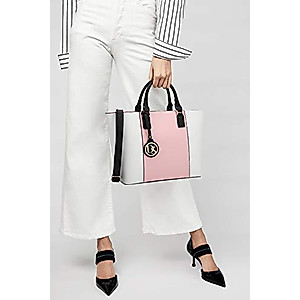 Large Tote Bags Vegan Leather Purses and Handbags for Women Top Handle Ladies Shoulder Bags Satchel Hobo 2pcs Set Pink