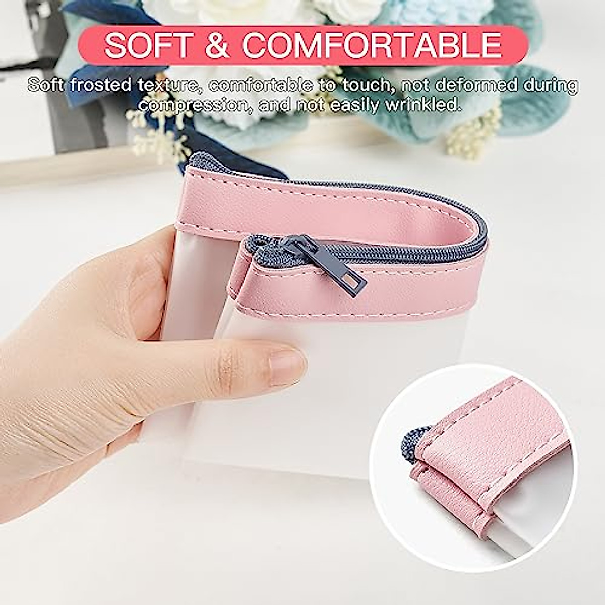 JUTOROSY 3 Pack Pencil Case Zipper Pencil Pouch, Multifunctional Clear Pen Bag Organizer Stationery Storage Bag for Office Supplies Cosmetics Makeup Travel Accessories