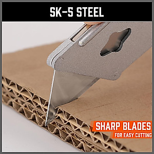 HORSUDY 100-Pack Utility Knife Blades, Box Cutter Blades Replacement with Dispenser, SK5 Carbon Steel