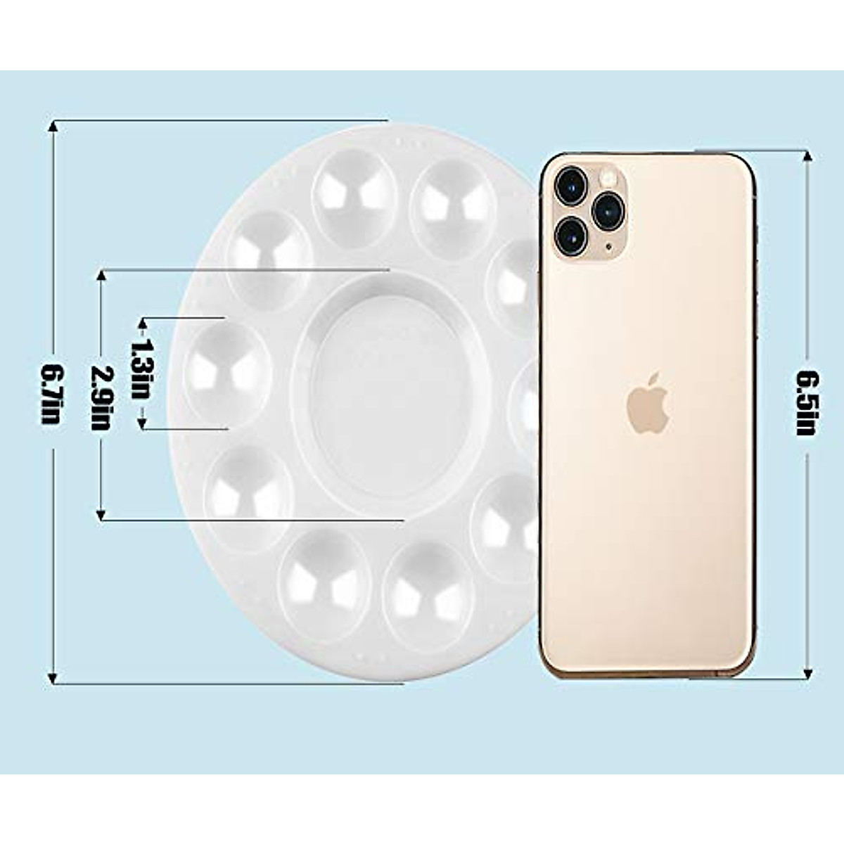 inifus 22 PCS Paint Tray Palettes for Kids, Plastic Paint Pallet with 10 Wells, Acrylic Artist Paint Tray Palette for Kids, Students to Acrylic Oil Watercolor Craft Supplies DIY Art Painting