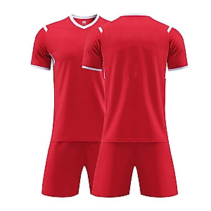 Football Jersey No.7, Soccer Jersey, Sports Fans Outdoor T-Shirt Boys Kids Youth Jersey Shirt Socks Soccer Shirt Gift Kit Set (Large, Size=7 XS(h100-110 w 18-22))