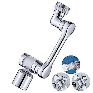 Faucet Extender, Rotating Faucet Sprayer Attachment for Drinking Water, Sink Filter Water Faucet for Skin with Two Spray Modes, Kitchen Faucet Aerator and Faucet Extender for Bathroom Sink