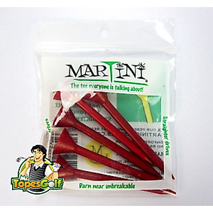 J & M Martini Golf Tees 3 1/4" - 5 Pack (Red)