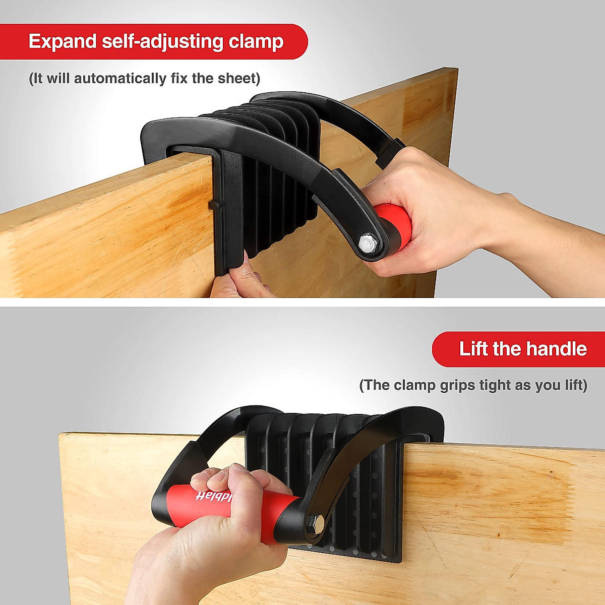 Goldblatt Panel Carrier, Plywood Lifting Tool, Drywall Carrying Tool - Plywood Carriers Tool for Wood, Synthetic Cement Board - Clamping Thickness up to 1 inch