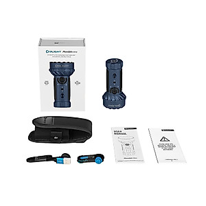 OLIGHT Marauder Mini 7,000 Lumens Bright Flashlight with 600 Meters Beam Distance, Powerful RGB Flashights, Magnetic Rechargeable Lights for Outdoors Work, Hunting, and Searching (Midnight Blue)