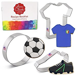 Soccer Cookie Cutters 3-Pc. Set Made in USA by Ann Clark, Soccer Ball, Cleat, Jersey