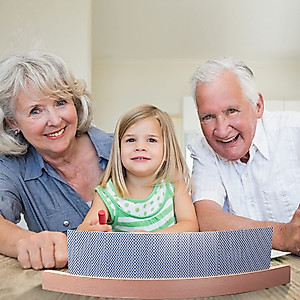 GSE Set of 4 Playing Cards Holders, Wooden Playing Card Racks for Kids, Adults and Seniors, Curved Playing Card Trays for Bridge, Hand & Foot, Rummy, UNO Card Games Playing (17.5-inch)