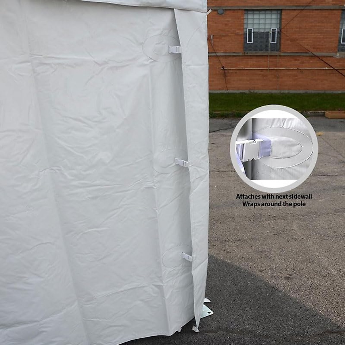 TentandTable 8' x 20' Premium Blockout Solid Sidewall Kit for High Peak Frame for Commercial Outdoor Party & Pop Up Canopy Tents, 16 oz PVC White Vinyl, Single Side Wall, Wall Only, Tent Not Included
