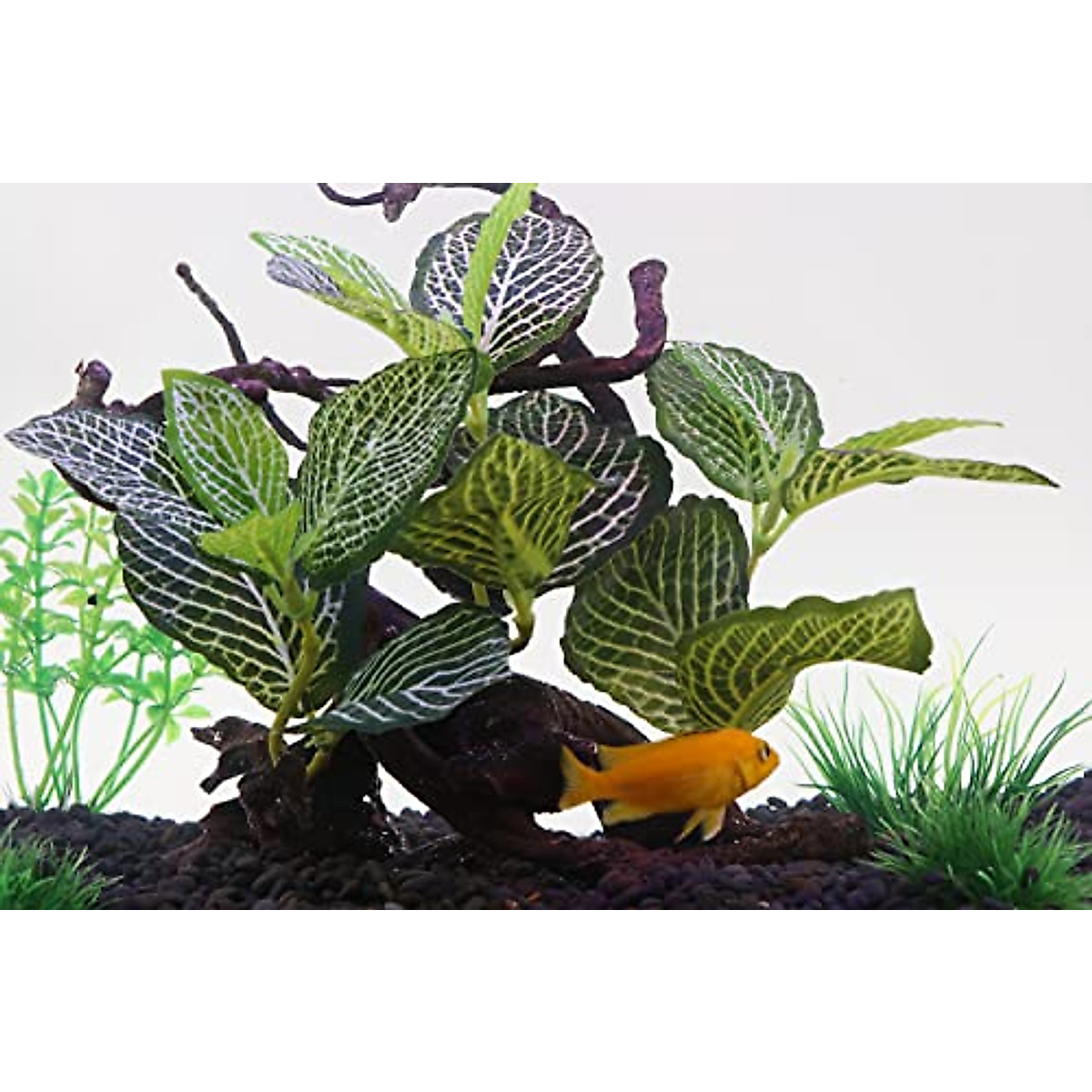 AQUA KT Reptile Terrarium Forest Tree with Plant Leaves for Amphibian Habitat Décor Lizard Snake Turtle Supplies