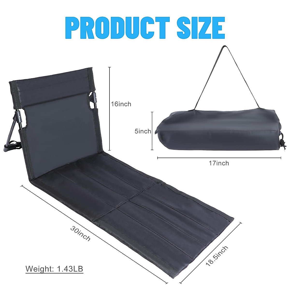 Portable Beach Mat Lounge Chair, Folding Lounge Chairs for Adults, Ideal Tanning Mat for Sunbathing, Beach Lounger for Patio Lightweight Camping Chairs