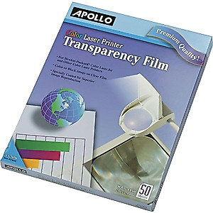 Apollo Laser OHP Transparency Film, 8 1/2" x 11", Box Of 50