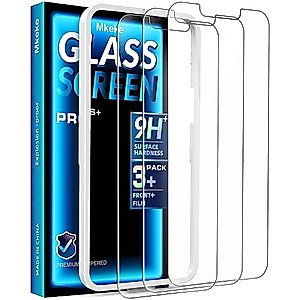 Mkeke Compatible for iPhone 13 Screen Protector/iPhone 13 Pro Glass Screen Protector Tempered 6.1 inch 3-Pack