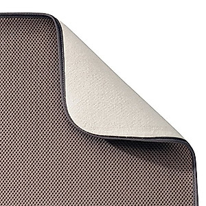 iDesign iDry Absorbent Kitchen Countertop Dish Drying Mat - 24" x 18", Mocha/Ivory