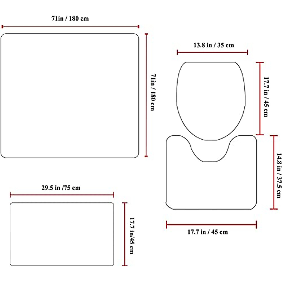 Cartoon Comic Dog Bathroom 4 Pieces Set Shower Curtain 72" x 72", Toilet Lid Cover and Bath Mat, Non-Slip Rugs, Durable and Waterproof, for Bathroom Decor Set