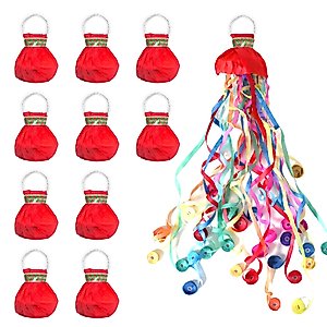 LM.XDBQ 10Pack Streamers Popper Hand Throw Streamers No Mess Confetti Magic Paper Cracker for Celebration Birthday Propose Engagement Wedding Graduation Party Favors (Multi Color)