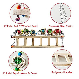 Vehomy Chicken Swing Chicken Perch Chicken Wood Ladder Stand Chicken Toy for Hens Handmade Chicken Coop Swing Toys for Chicks Rooster Hens