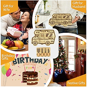 RV Bamboo Charcuterie Boards Outdoor Travel Folding Serving Platter with Cheese Knives Personalized Picnic Tray Cool Christmas Birthday Gifts for Women Men Camper