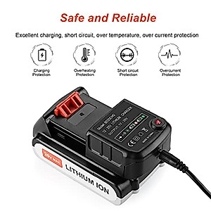 ANTRobut 3.0Ah Replacement for Black and Decker 20V Lithium Battery LBXR20 LB20 LBX20 LBXR2020-OPE LBX4020 with 20V Black and Decker Battery Charger LCS1620