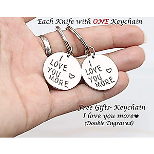 Corfara Laser Engraved Pocket Knife I Love You More, Gifts for Mens Anniversary, Boyfriend Birthday Gifts, Husband Gifts, Personalized Gifts for Men, Valentines Gift for Him