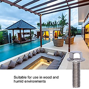 Screw Bolts Accessory, 10Pcs Hex Head Bolt Stainless Steel A2-70 Rustproof for Fastening(M5*16)