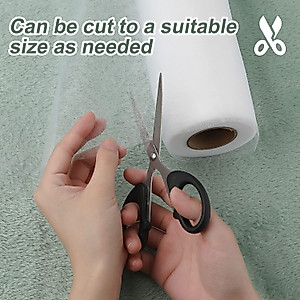 Fusible Interfacing Fabric, Double-Sided Non-Woven Interfacing Light Weight Iron-on Interfacing for Sewing White Co-Polyamide Interfacing DIY Craft Supplies, White, 11.8 Inch x 32.8 Yards