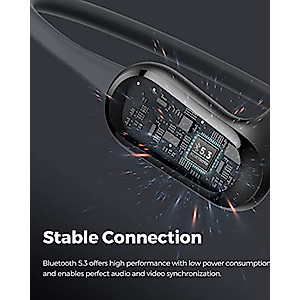 SoundPEATS Air Conduction Headphones, RunFree Lite Open-Ear Sports Bluetooth V5.3 Headphones with Bass Boost and 17 Hours, Sweatproof Ultralight Headset for Running, Workouts, USB-C