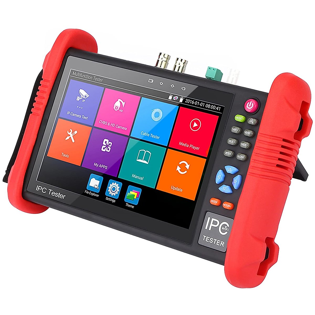 ELECTOP Upgraded 7 inch IPS Touch Screen IP Camera Tester, Support AHD, TVI, CVI & CVBS CCTV Tester Security Analog Tester with PTZ/POE/WIFI/4K H.265/HDMI in&Out/RJ45 TDR/Firmware