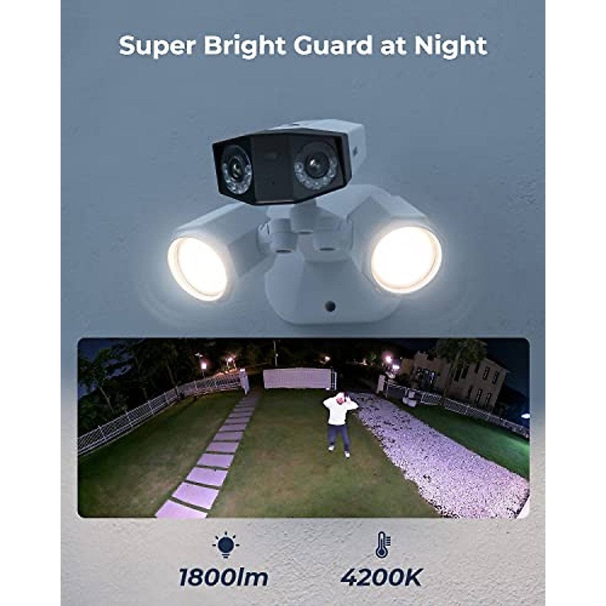 REOLINK 4K Floodlight Camera for PoE Security Camera System, IP Outdoor Camera in 180 Degree Ultra-Wide Angle, Human/Vehicle/Pet Alerts, 1800 Lumen Floodlights, Two Way Talk, Duo Floodlight PoE