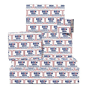 CENTRAL 23 Funny Wrapping Paper - 6 Sheets Gift Wrap With Tags - 'Biden 2024' - Political Satire Humor - Birthday Wrapping Paper For Men Women - For Christmas Anniversary - Recyclable