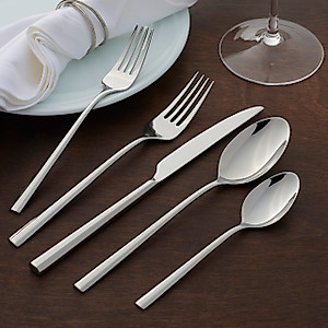 Oneida Doublet 20 Piece Everyday Flatware Set, 3.05 LB, Metallic