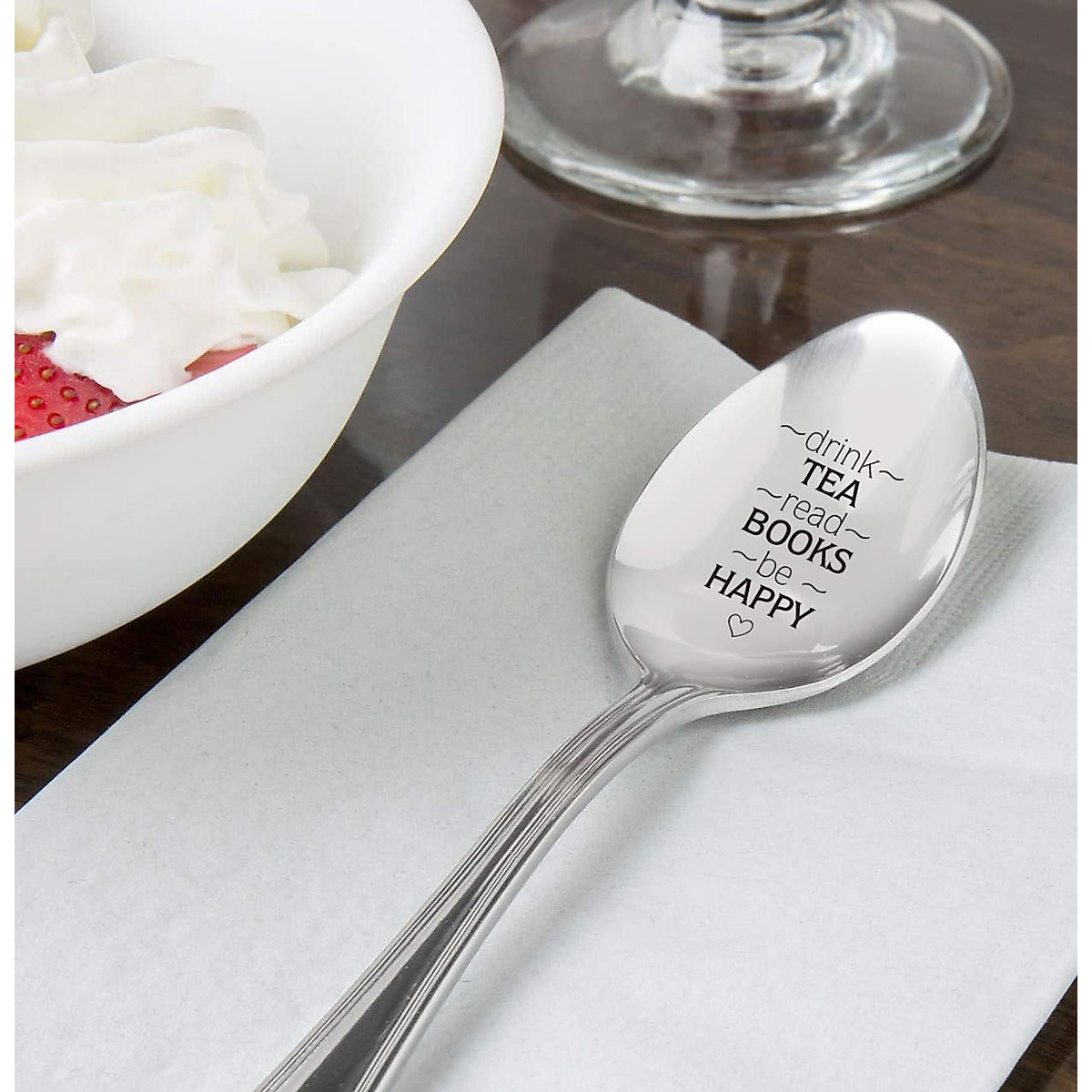 Drink Tea Read Books Spoon-Tea Lover Spoon - Book Lover Gift - Reader Gift-Tea Drinker Present-Graduation Gift- Do Well Exam Theme