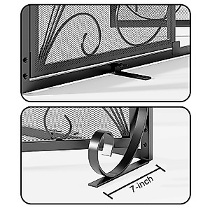 Fire Beauty Fireplace Screen with Doors, Handcrafted Solid Steel, Heavy Duty Metal Mesh, Powder Coat Finish, Spark Guard