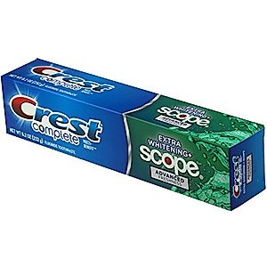 Crest Complete Multi-Benefit Fluoride Toothpaste - Extra Whitening and Scope Advanced Freshness - 8.2 oz each, 3 count