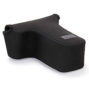 USA GEAR Camera Sleeve and Zoom Lens DSLR Camera Case with DSLR Sleeve Protection, Holster Belt Loop and Accessory Storage - Compatible with Canon, Nikon, Sony, Olympus, Pentax and More (Black)
