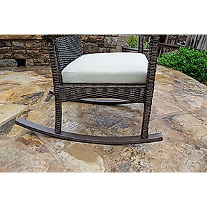 Tortuga Outdoor Bayview Patio Rocking Chair, 35 1/2'' D x 28'' W x 40 1/2'' H, Pecan
