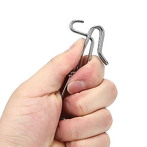 SOONALL 10Pcs Longline Snap Clip, Stainless Steel Long Line Fishing Tuna Clips, Longline Branch Hangers Snap Clip Tuna Clamp Fishing Tackle - 2.6X100mm