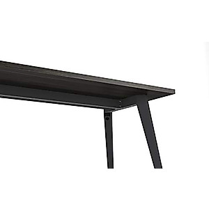 HON Basyx Commercial-Grade Executive Desk, Angled Metal Legs, 55", Gray