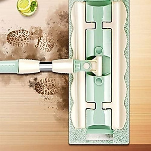 Mop and Bucket Sets, Flat Mop Floor Telescopic with Large Microfiber Pads Spin Mop 360 Degree Handle Home Windows Kitchen Floor Cleaner Wood Tile 360 Degree Spin Mop,