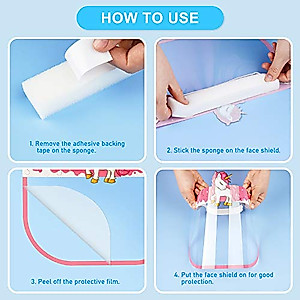 9-Pack Kids' Safety Face Shields Fully Wrap-Around Protection Breathable Covering Clear Visor Cartoon Animals Reusable Lightweight High-Transparency Elastic Headband Pad Comfortable Fit for Boys Girls