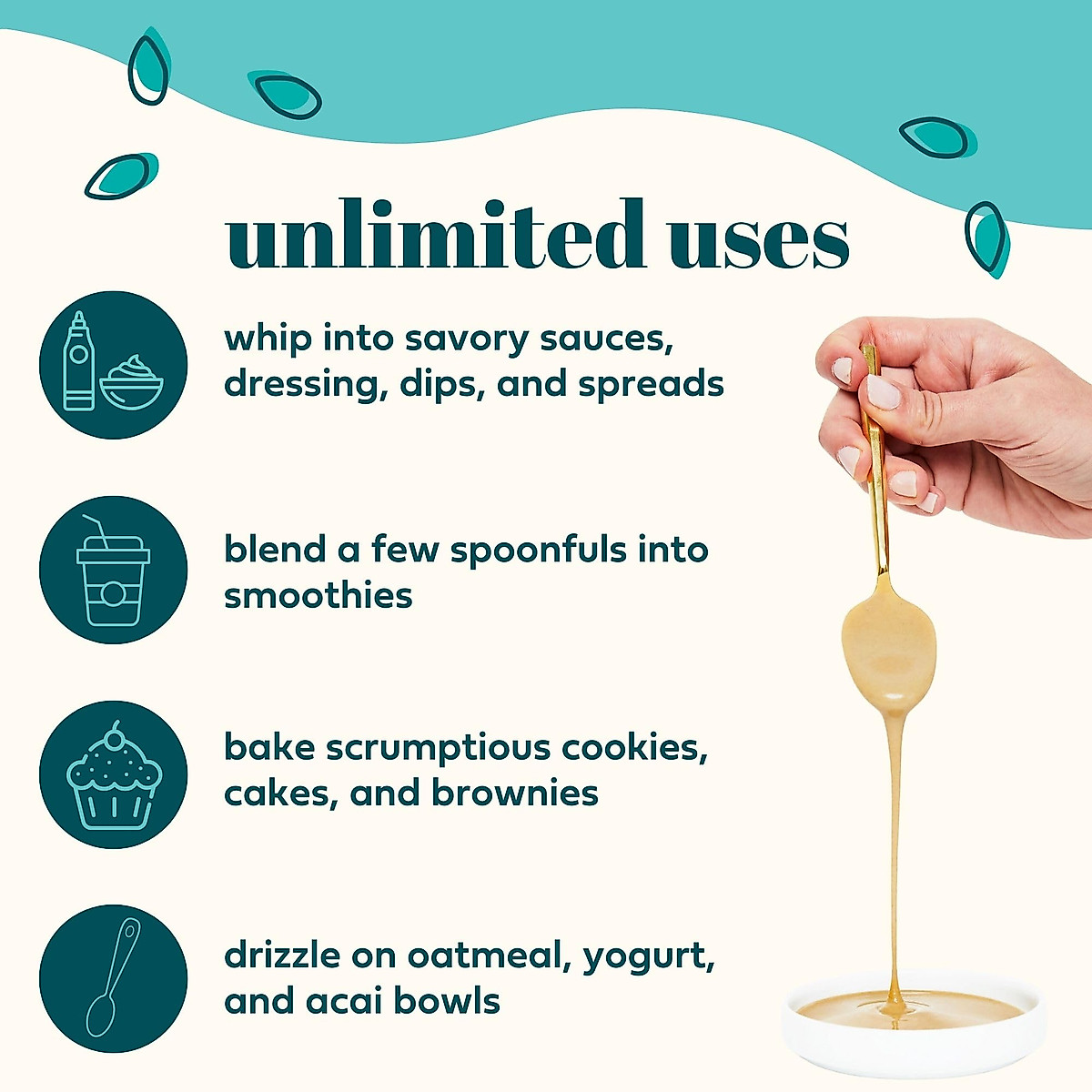 Soom Foods Organic Tahini 16oz (2 Pack) | Roasted & Ground Sesame Seed Paste | Creamy Texture for Hummus, Sauces, Dips, Salad Dressings | Vegan, Peanut-Free, Nut-Free, Gluten-Free, Dairy-Free, Keto, Paleo, Kosher | All-Natural