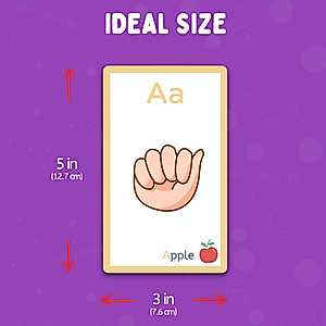 American Sign Language Flash Cards - 56 ASL Flash Cards for Kids, Babies, Toddlers. Sign Language for Kids Includes Alphabet, Numbers, Days, & Months. ASL Cards with Pictures and Descriptions.