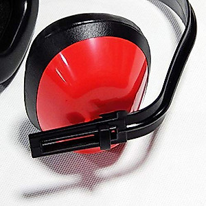 Ear Muff for Indoor Outdoor,Foldable Noise Reduction Ear Defender for Hearing Protection,Adjustable NRR 26dB(Red+Black)