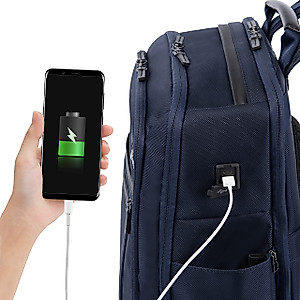 Travelpro Crew Executive Choice 3 Large Backpack Fits Up to 15.6 Laptops and Tablets, USB a and C Ports, Men and Women, Patriot Blue