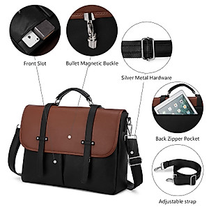 LOVEVOOK Laptop Bag for Women 15.6 inch,Leather Messenger Bag for Women,Large Waterproof Laptop Tote Computer Work Teacher College Bag Bookbag,Cute Womens Briefcase Satchel Purse Handbag Shoulder Bag