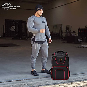 519 Fitness Meal Prep Backpack,Insulated Cooler Lunch Backpack with Computer Compartment,Hiking Picnic Cooler Rucksack for Men and Women,3 Meal Containers,2 Ice Packs and Protein Shaker(Black)